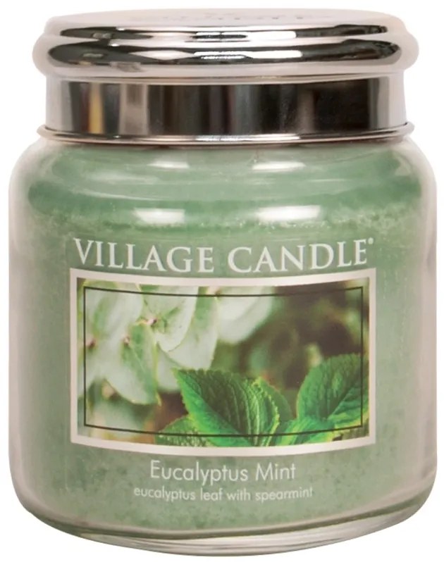 Vonná svíčka Village Candle, Eukalyptus a máta - Eucalyptus mint, 390g/105 hodin