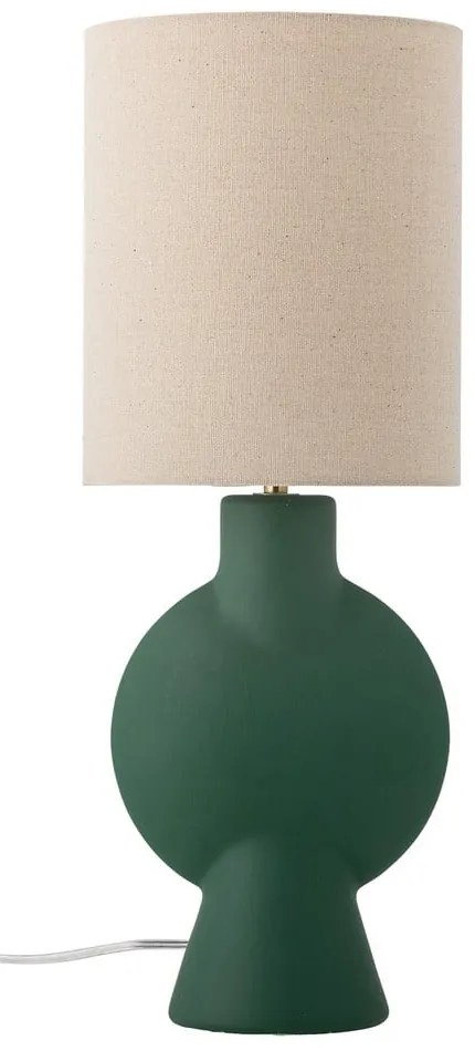 Stolní lampa s textilním stínidlem v tmavě zeleno-přírodní barvě (výška 55 cm) Sergio – Bloomingville