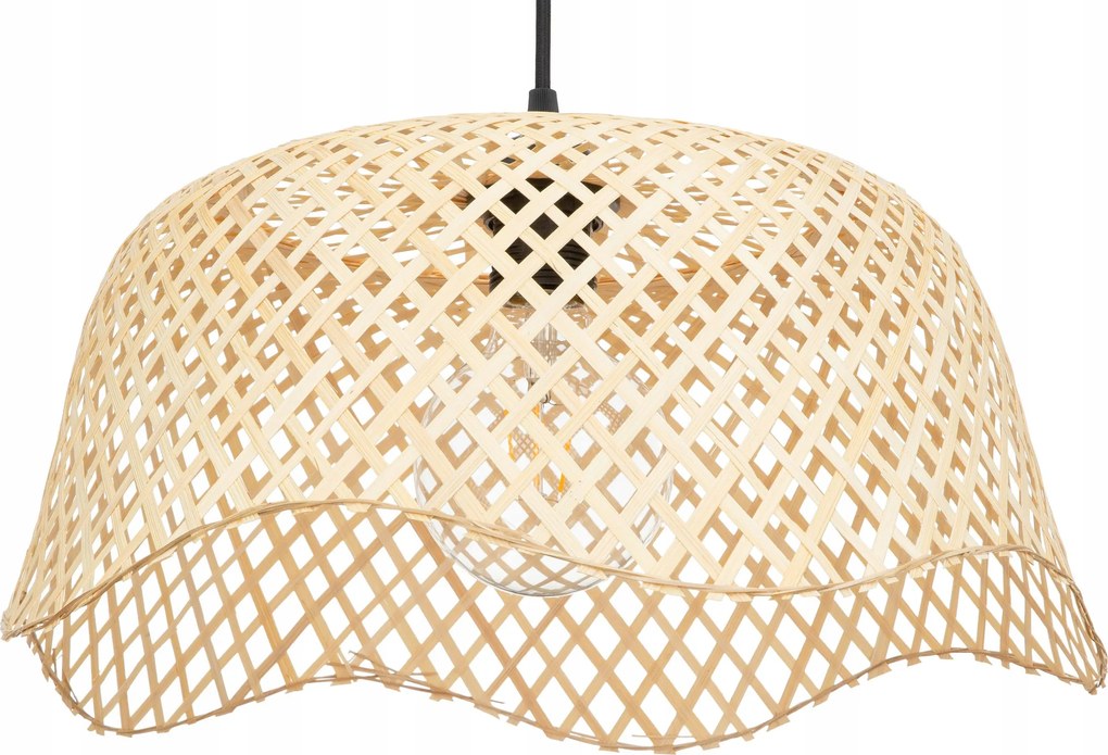 Závěsná lampa Boho Veranda bambusová černá 40 cm TH33