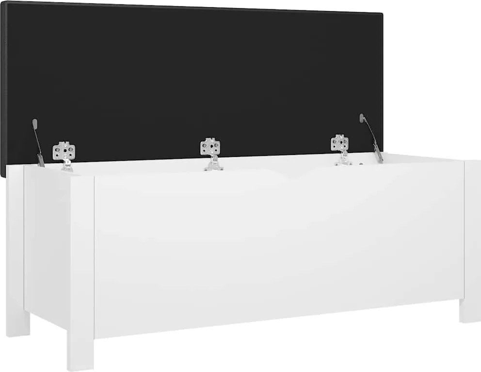 Úložný box s poduškou bílá 105 x 40 x 45 cm kompozitní dřevo 326768