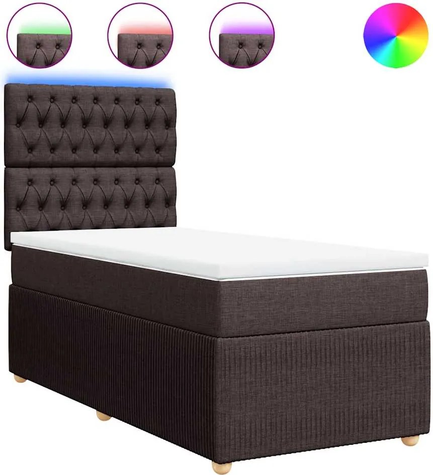 Box spring postel s matrací tmavě hnědá 80x200 cm textil 3294193