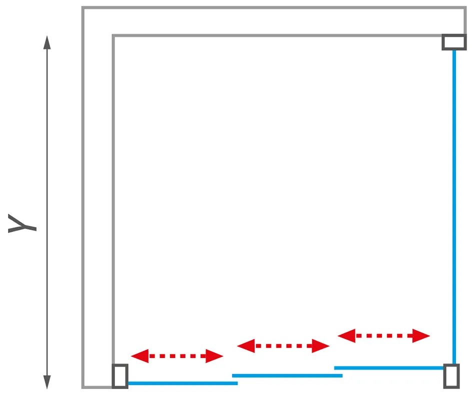 Roth Čtvercový nebo obdélníkový sprchový kout PD3N+LLBD Varianta: šířka dveří: 100 cm, šířka pevné stěny: 90 cm, orientace: Uni - (PD3N/1000_LLBD/900_bi_gr), Barva profilů a typ výplně: profily: bílá, výplň: Grape