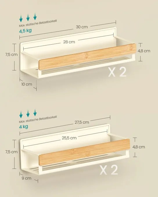 Sada kuchyňských polic KCS062WD01 (4 ks)