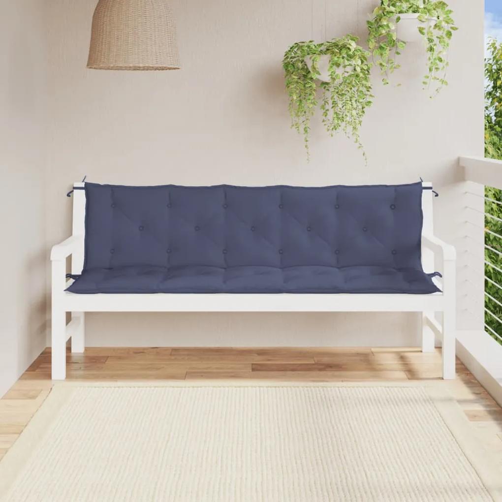Podušky na zahradní lavici 2 ks námořnicky modré 180x50x7 cm - Default Title