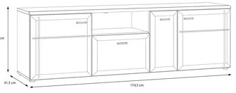 TV stolek AKINORI 174,5 cm