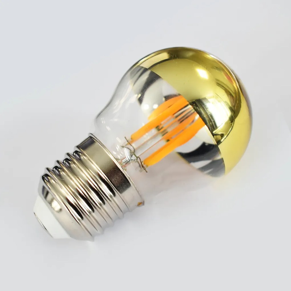 Dekorační LED žárovka se zrcadlovým vrchlíkem E27 teplá 2700k 4w 430 lm zlatá