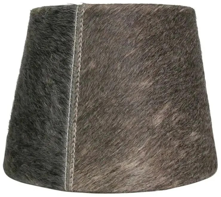 Stínidlo na lampu z hovězí kůže - hnědo šedá - Ø 20 * Ø 15*15cm