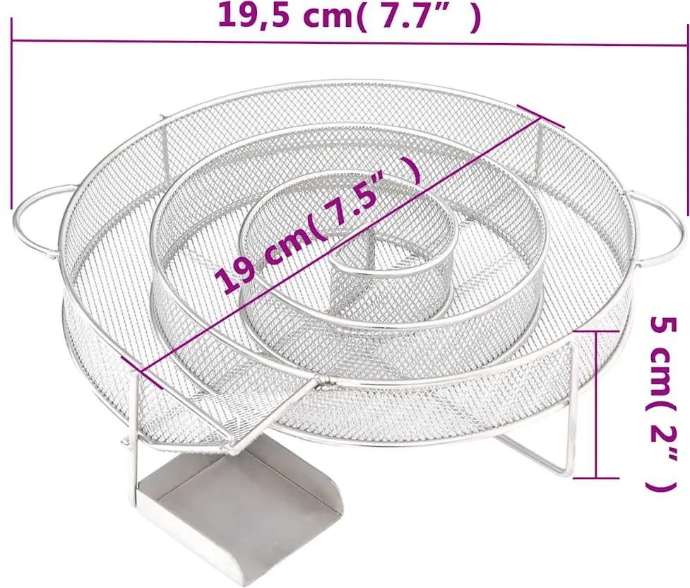 Generátor studeného kouře kulatý 19,5 cm nerezová ocel 30249