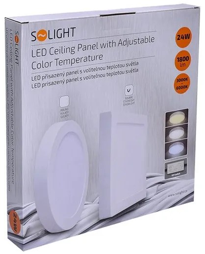 Solight LED mini panel, 24W, teplá bílá-studená bílá, CCT, 30x30cm, čtvercový WD175