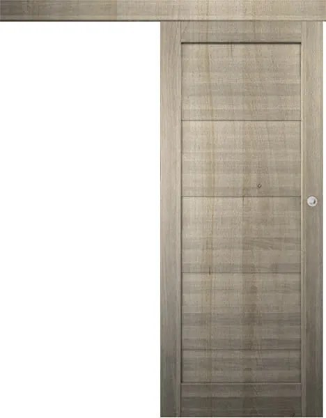 posuvné interiérové dveře na stěnu vasco doors SANTIAGO plné, model 1 Průchozí rozměr: 70 x 197 cm, Orientace dveří: Levé dveře, Dekor: Dub Aljaška