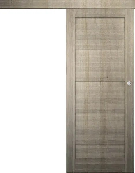 posuvné interiérové dveře na stěnu vasco doors SANTIAGO plné, model 1 Průchozí rozměr: 70 x 197 cm, Orientace dveří: Levé dveře, Dekor: Dub riviera