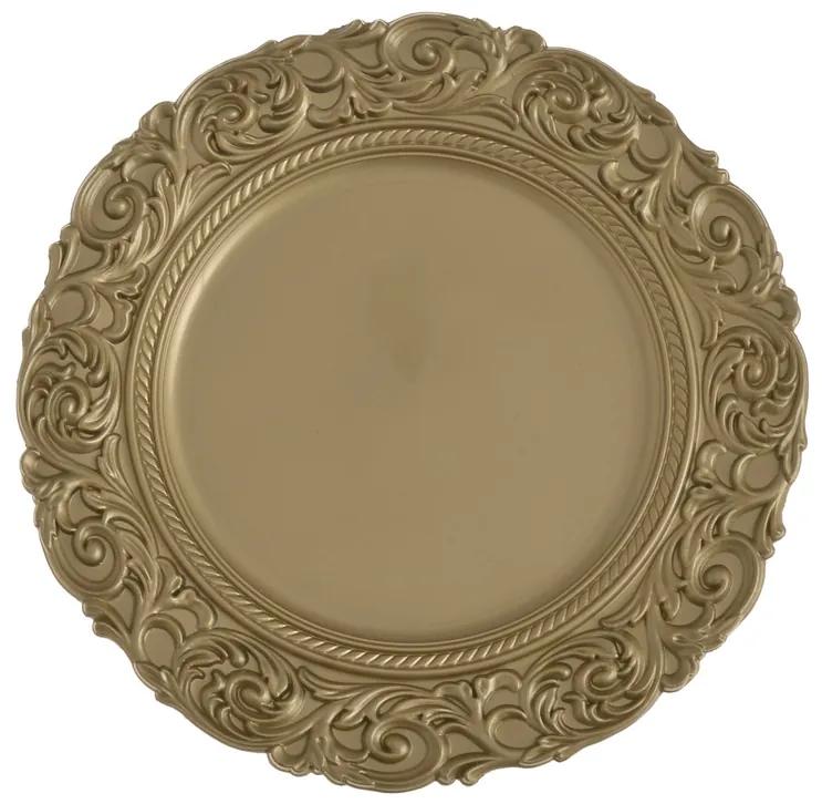 talíř s ornamentem 36 cm - zlatá