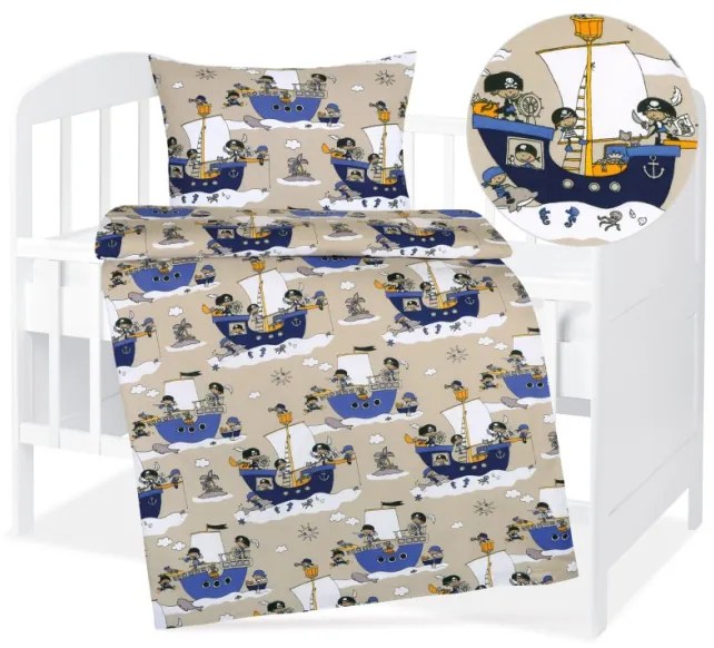 Bellatex Dětské povlečení bavlna Agáta 90x135, 45x60 cm Námořník modrá