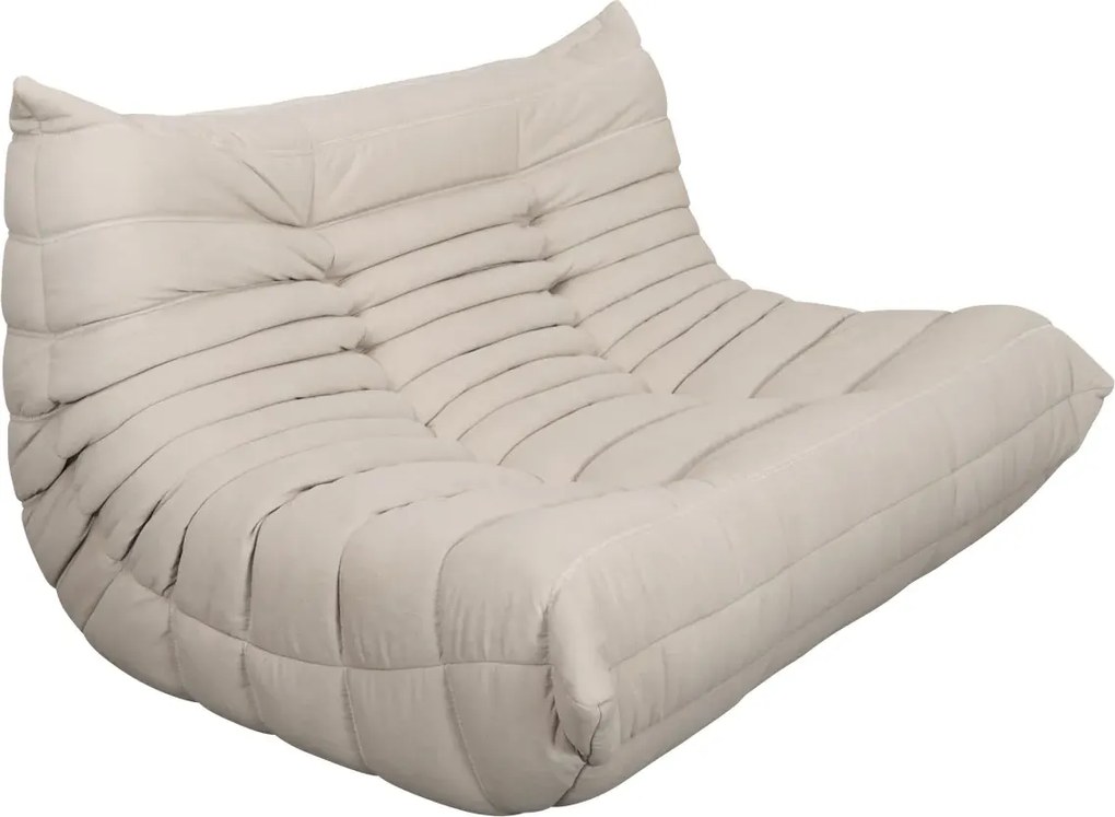 Designová dvoumístná pohovka Nua 130 cm samet béžová