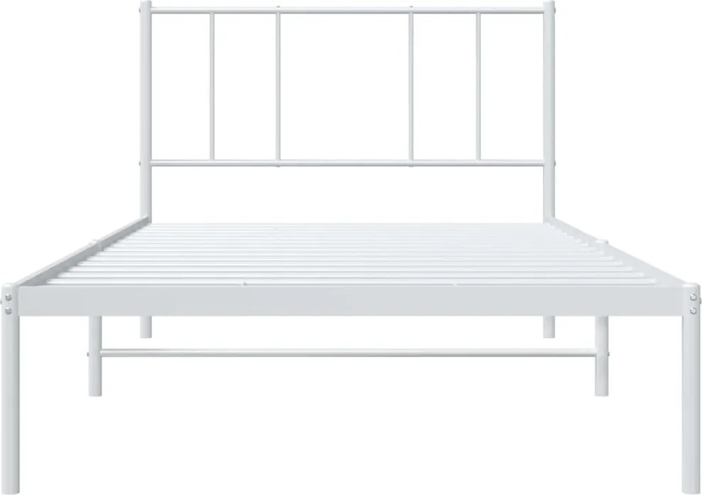 vidaXL Kovový rám postele s čelem 100 x 200 cm [352524] Barva: Bílá