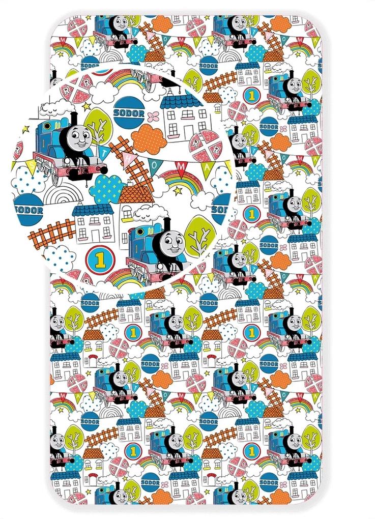 Jerry Fabrics Dětské bavlněné prostěradlo Tomáš Mašinka Funny, 90 x 200 cm