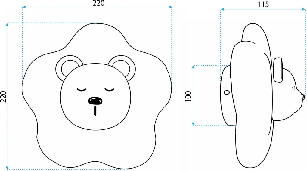 Toolight Toolight, LED nástěnné svítidlo BÍLÝ MEDVĚD, 12W, G181-W, bílá, OSW-07812