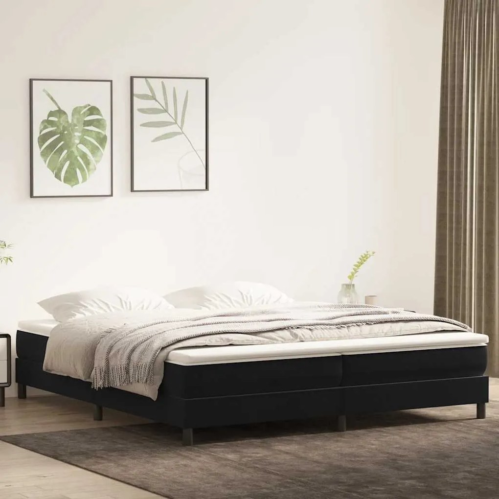 Postel Box Spring bez matrace černá 200x220 cm samet 3315893
