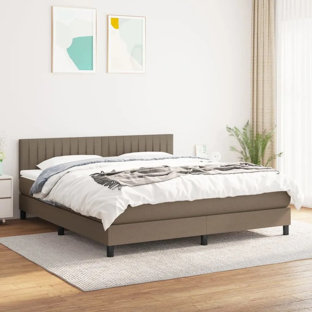 Box spring postel s matrací taupe 160x200 cm textil 3140229