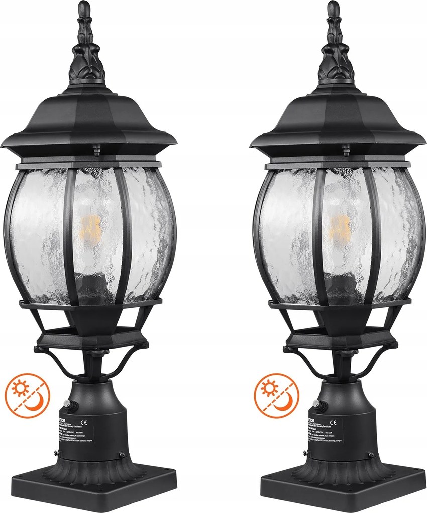Zahradní lampa 530 mm Snímač světla 2 ks Stojící pro zahradní pozemek