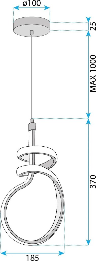 Toolight Toolight, LED závěsné svítidlo, 24W, 4000K, G071-CP, zlatá, OSW-08669