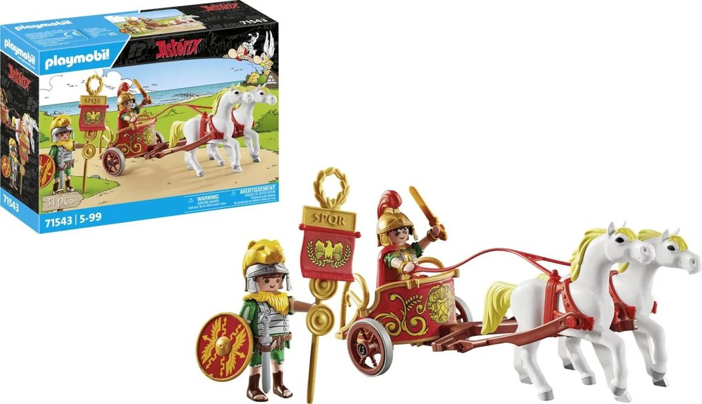 Set figurek a příslušenství playmobil 71543 asterix: římský válečný vůz