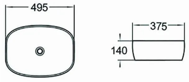 Mexen LITA umyvadlo, 49x37 cm, bílá/černý okraj, 22124907