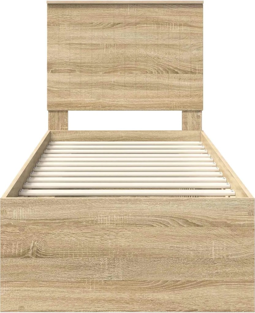 Rám postele s čelo Sonoma dub 75 x 190 cm Masivní borové dřevo 3411075