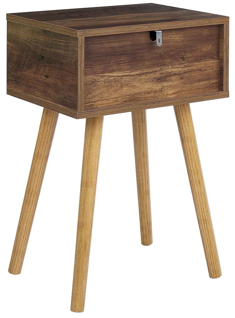 Noční stolek z tmavého dřeva BATLEY Beliani