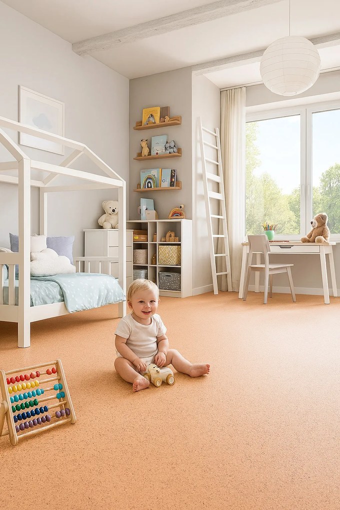 Beaulieu International Group, PVC podlaha - lino Master X 2971, na míru, šíře 4m, oranžová, bez podkladu, chodba / předsíň