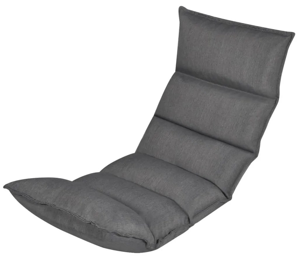 Skládací lenoška na podlahu šedá textil 242397