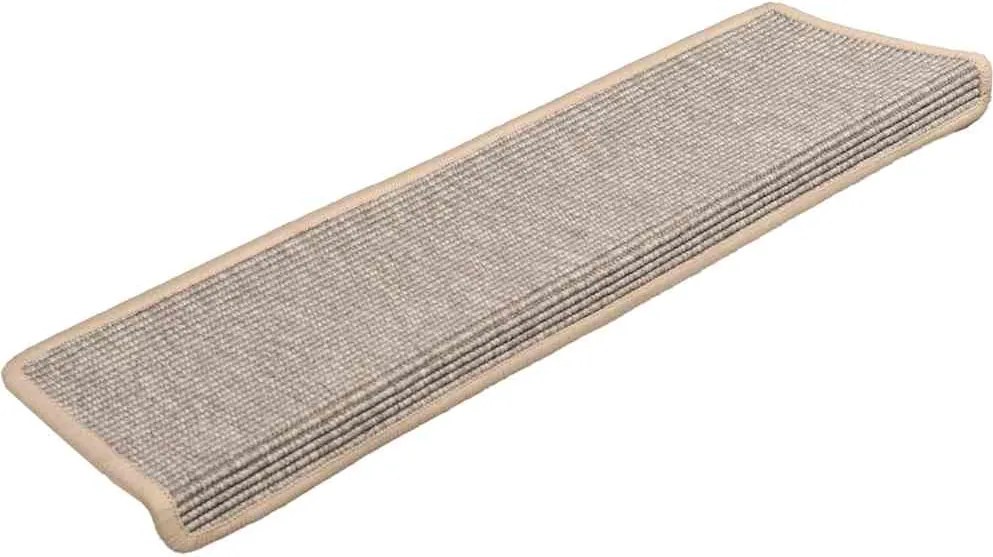 Schodové rohože 15 ks 65 x 21 x 4 cm stříbrné s obdélníkovým okrajem 326907