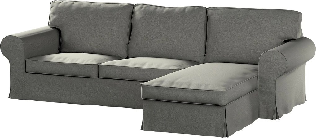 Potah na pohovku IKEA Ektorp 2-místná s lenoškou barva šedá látka pletený vzor