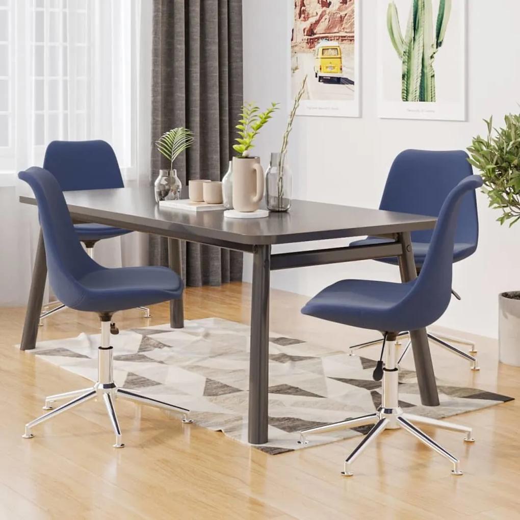 vidaXL Otočné jídelní židle 4 ks textil [3085409] Barva: Modrá