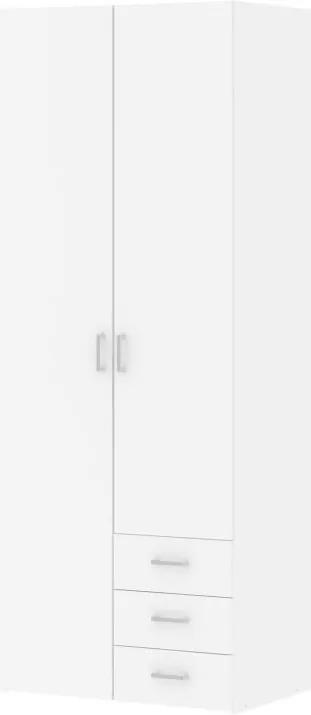 Bílá šatní skříň Evegreen House Home, výška 200,4 cm
