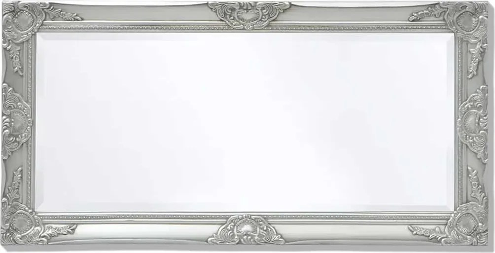 Nástěnné zrcadlo barokní styl 100 x 50 cm stříbrné 243681