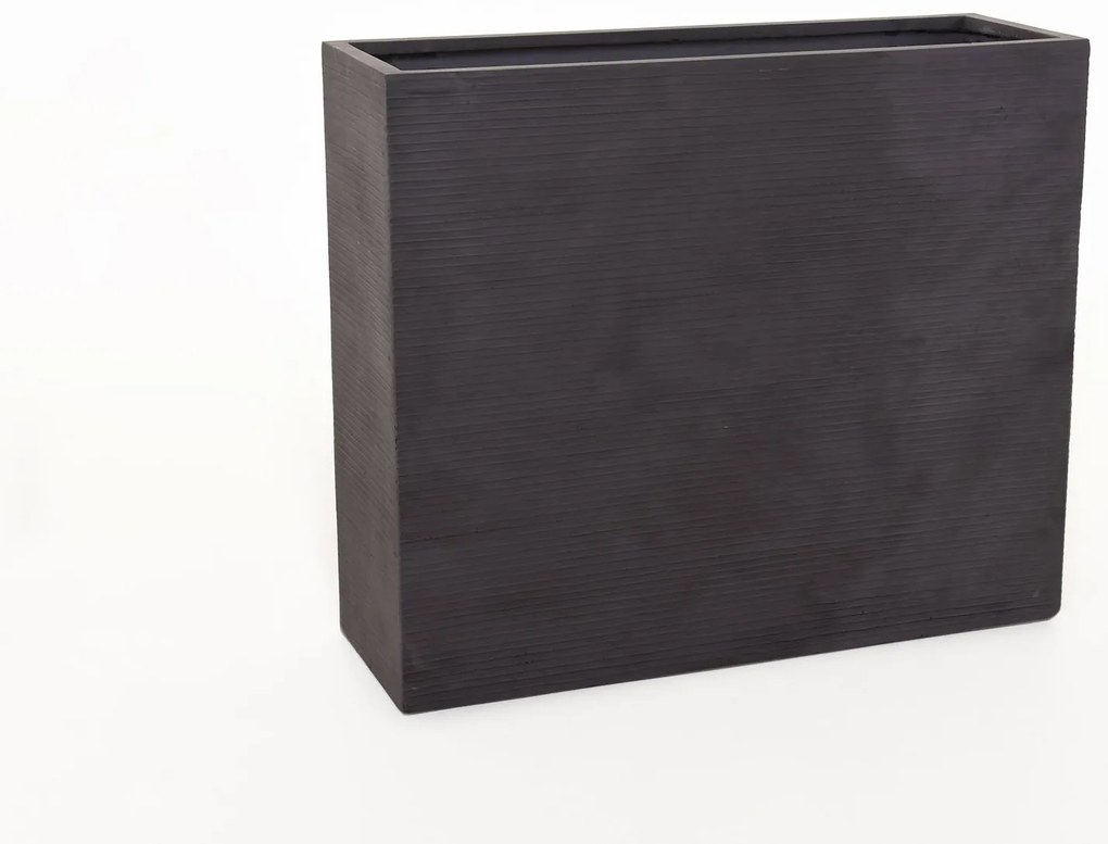Květináč ELEMENTO, sklolaminát, šířka 88 cm, šedá řádky