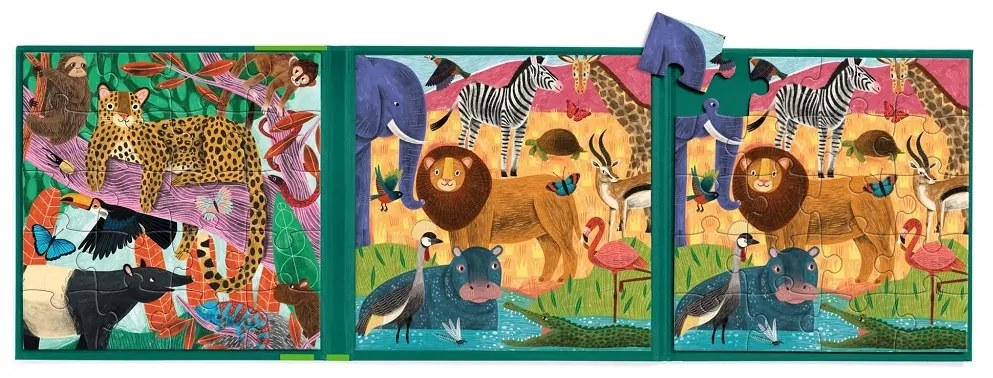 Mudpuppy Magnetické puzzle Safari a džungle 2x20 dílků