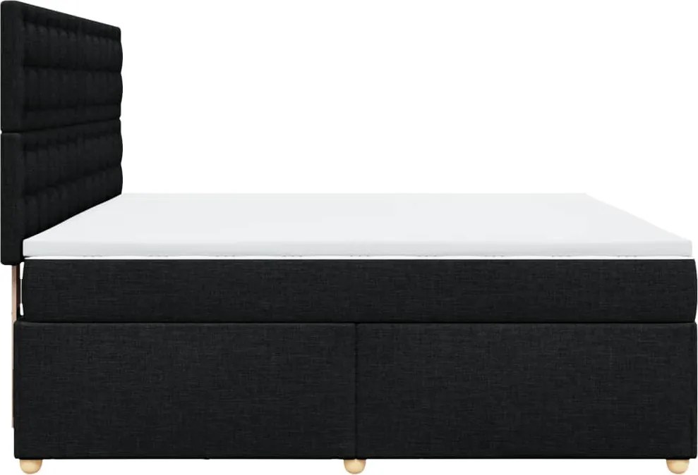 Box spring postel s matrací černá 180x200 cm textil 3291375
