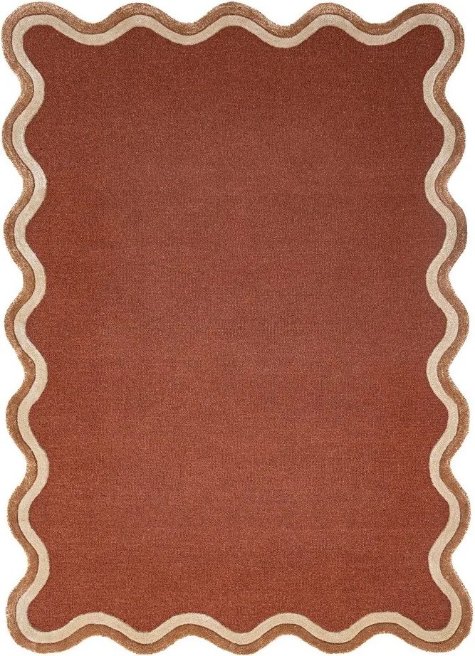 Ručně tkaný koberec s příměsí vlny v terakotové barvě 160x230 cm Rivo Wool – Flair Rugs