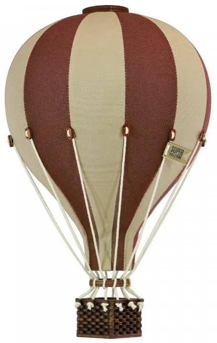 Dekorační horkovzdušný balón &#8211; hnědá/krémová - S-28cm x 16cm
