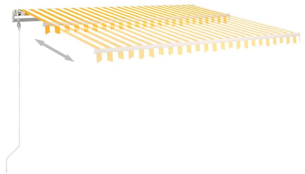 Automatická zatahovací markýza 450 x 300 cm žlutobílá,  3068928