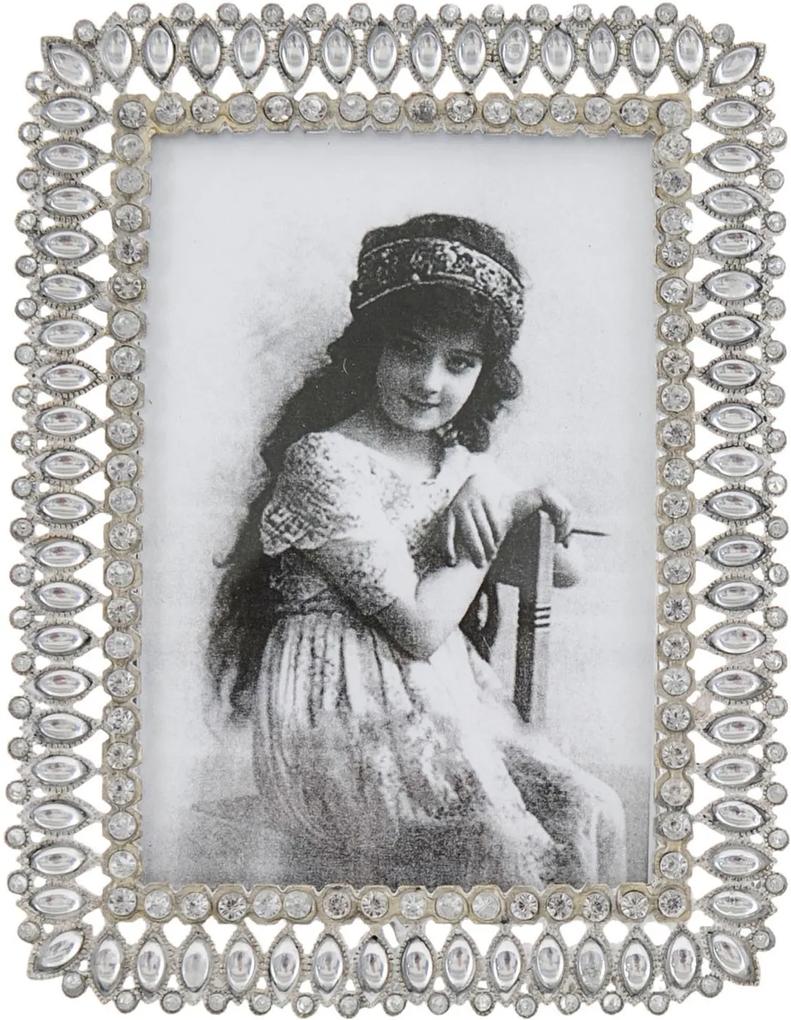 Stříbrný fotorámeček s ornamenty - 12*16 cm
