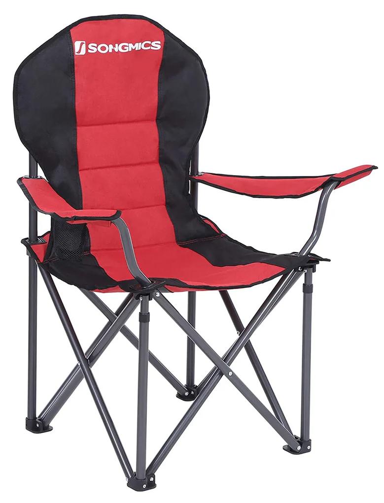 SONGMICS Skládací židle - červená/černá - 90x55x102 cm