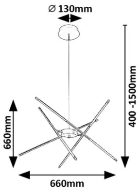 Rabalux 72339 - LED Lustr na lanku HENLI2 LED/40W/230V 3000K zlatá