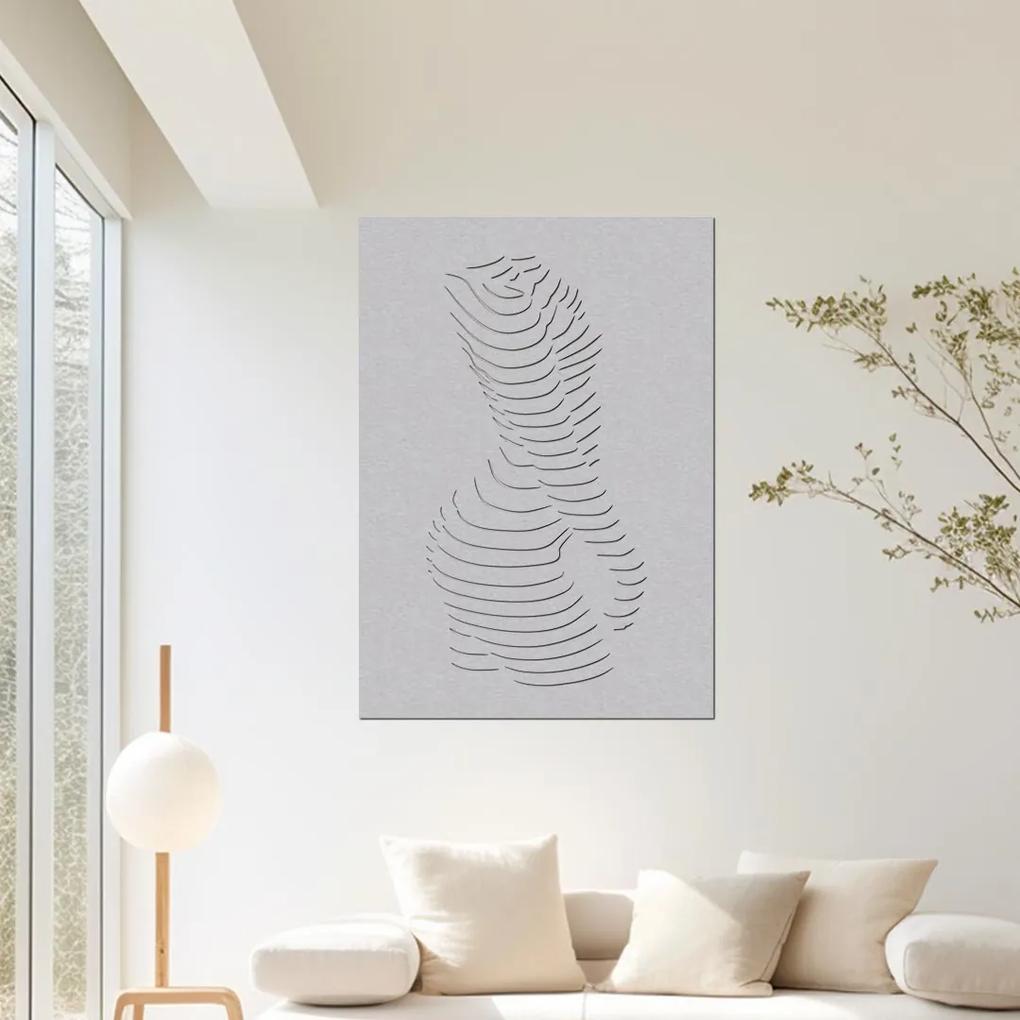 Dřevěný obraz aktu Ženské křivky Rozměry (cm): 56x80, Barevný vzor: Světlý dub