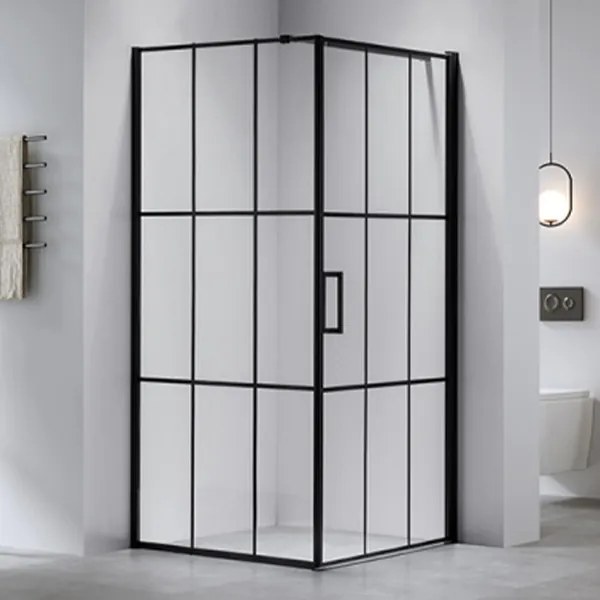 BPS-koupelny Čtvercový sprchový kout HYD-SK13B 90x90 černá/transparent - bez vaničky