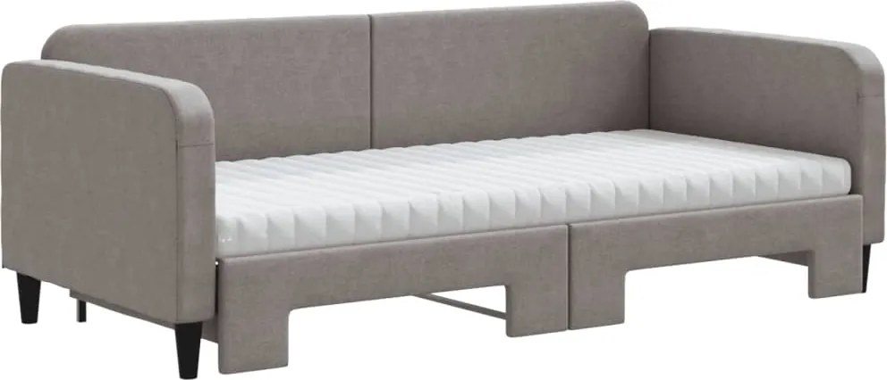 Válenda s přistýlkou a matracemi taupe 90 x 200 cm textil 3196837
