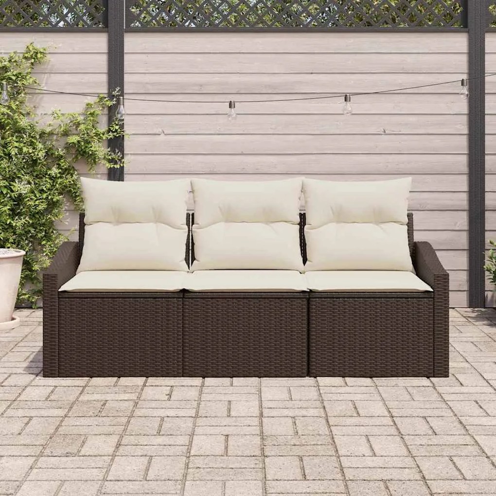 Set pohovek 3 ks Hnědá polyratan 3346578