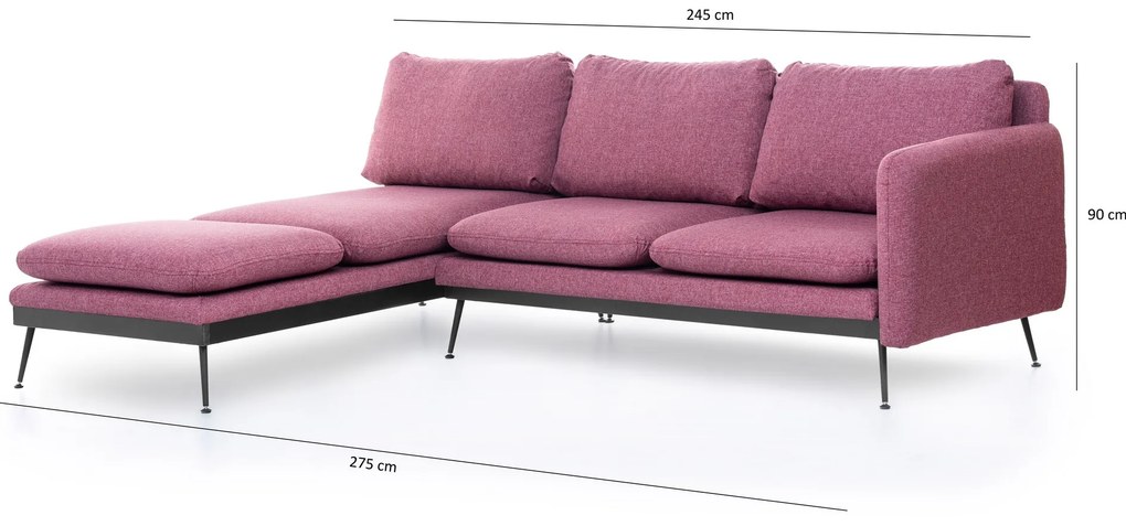 Hanah Home Rohová pohovka REYA červená 859FTN2017
